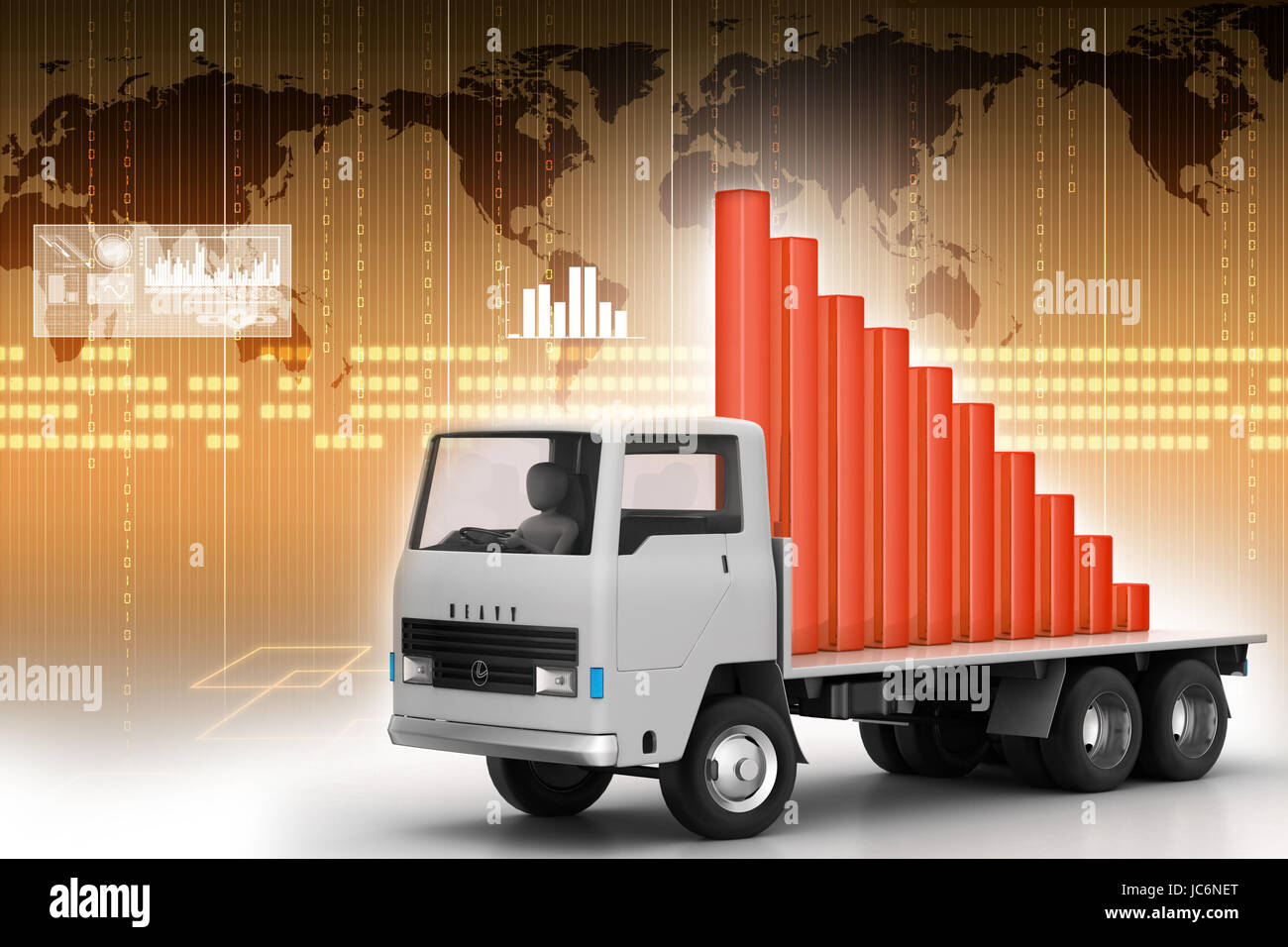Transportation of business graph in truck Stock Photo - Alamy