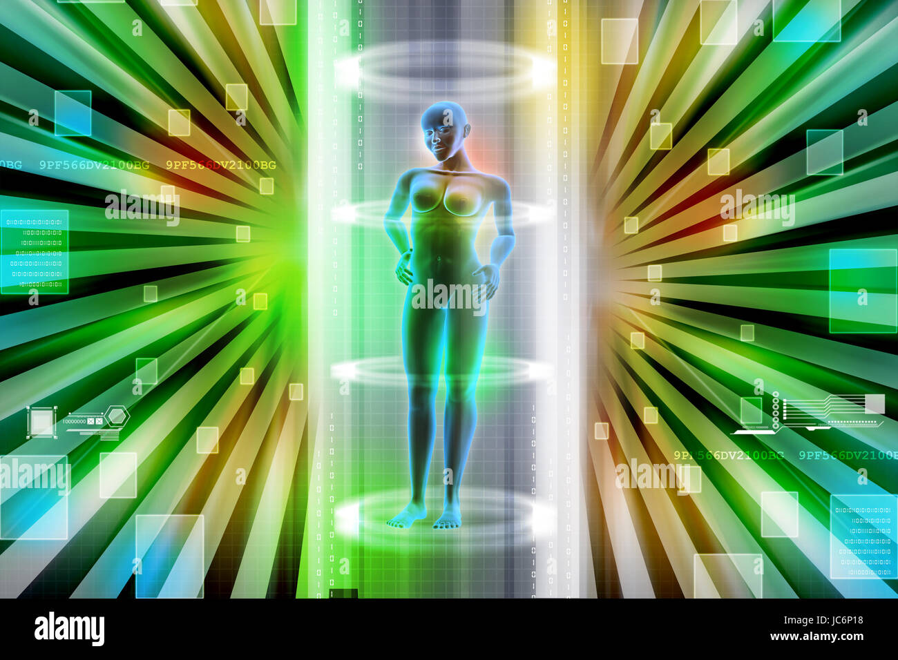 Female human body charging Stock Photo - Alamy