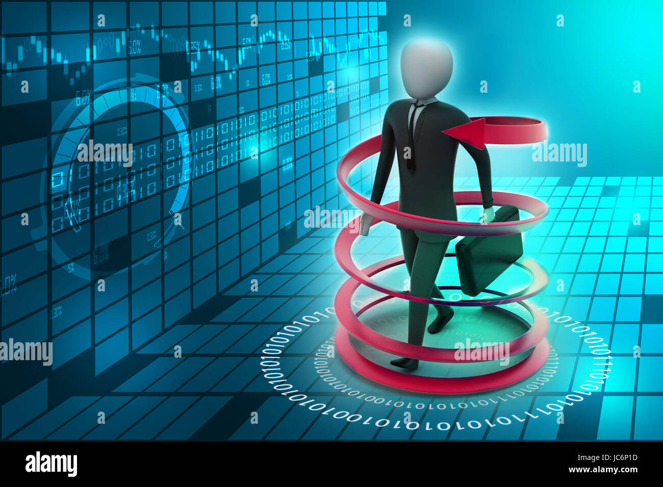 3d man business success concept Stock Photo - Alamy