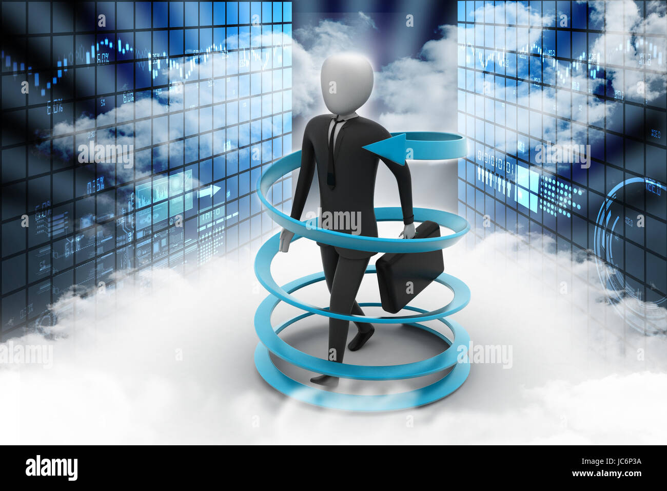 3d man business success concept Stock Photo - Alamy