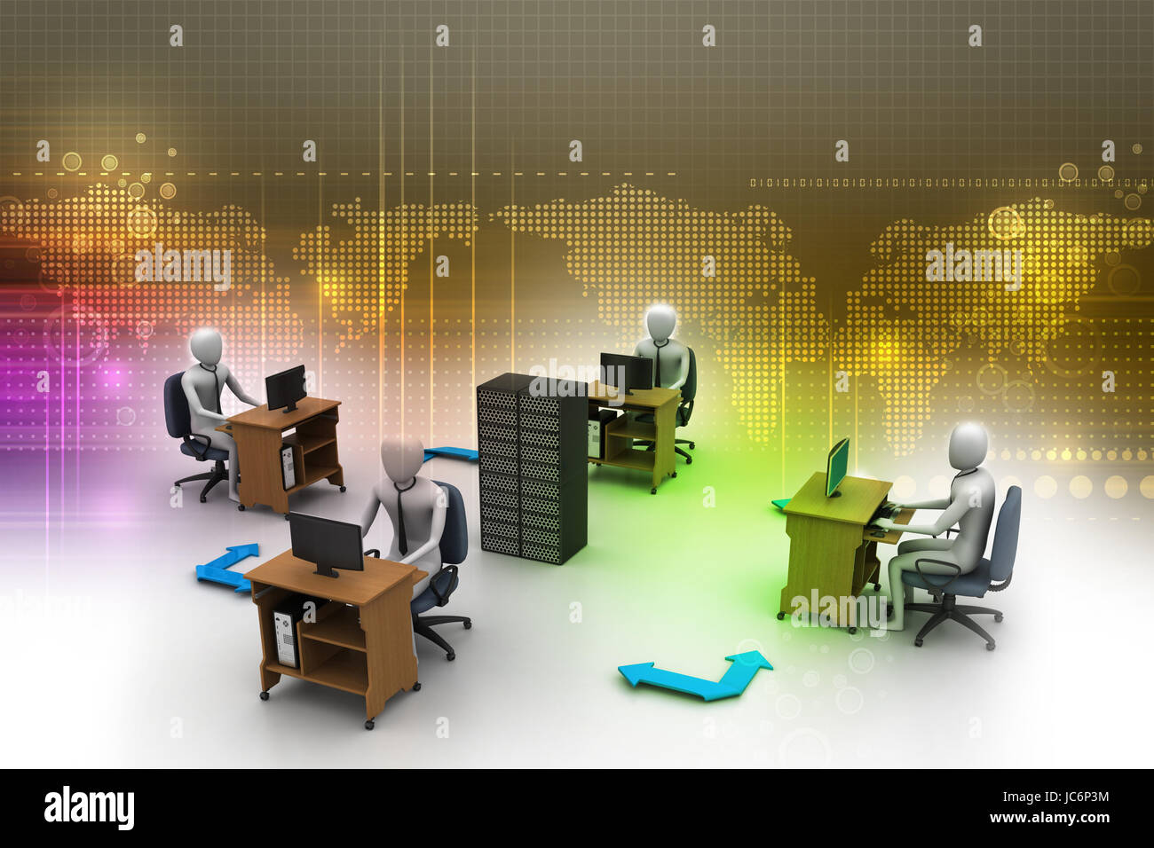 Networking people with server Stock Photo - Alamy