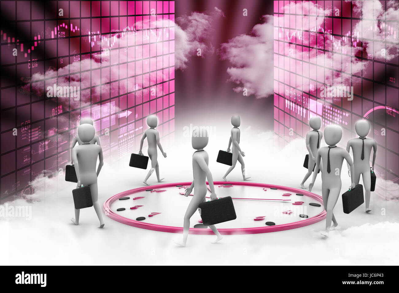 3d small people clock hi-res stock photography and images - Alamy