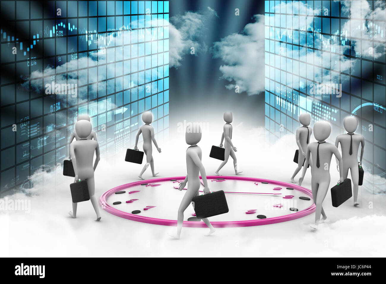 3d small people clock hi-res stock photography and images - Alamy