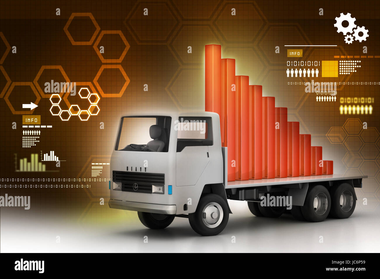 Transportation of business graph in truck Stock Photo - Alamy