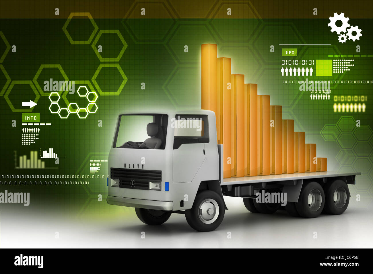 Transportation of business graph in truck Stock Photo - Alamy