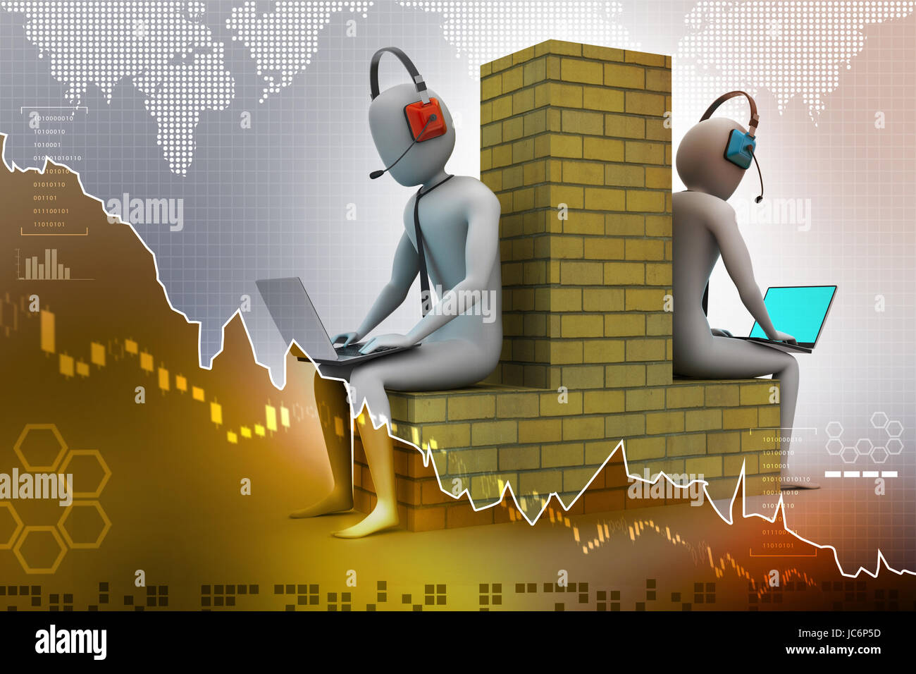 3d people working in laptop Stock Photo - Alamy