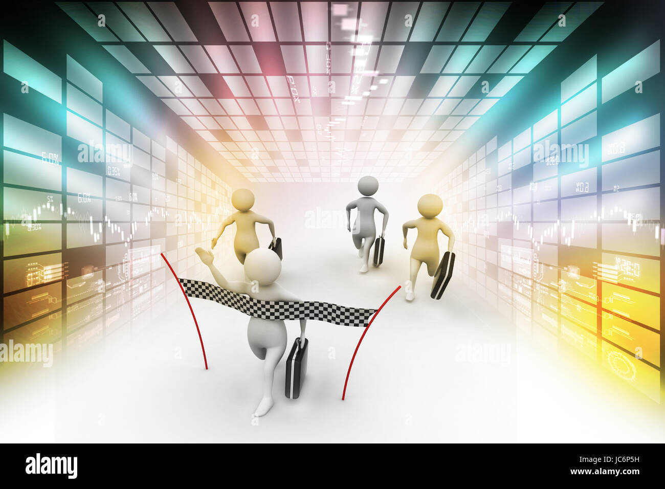 Business man reaching the finishing line Stock Photo - Alamy