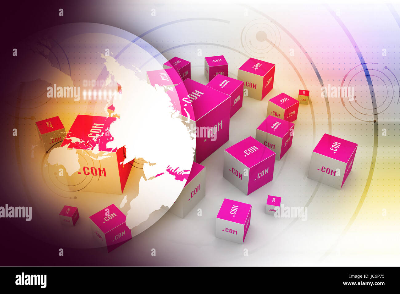 Dot com domain in cubes Stock Photo - Alamy