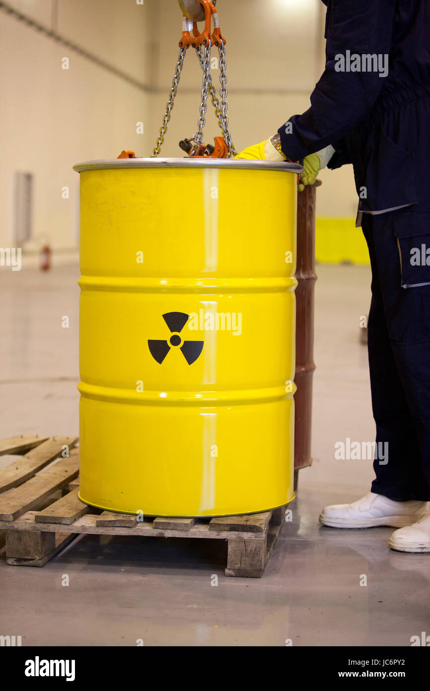 nuclear power station barrel Stock Photo - Alamy