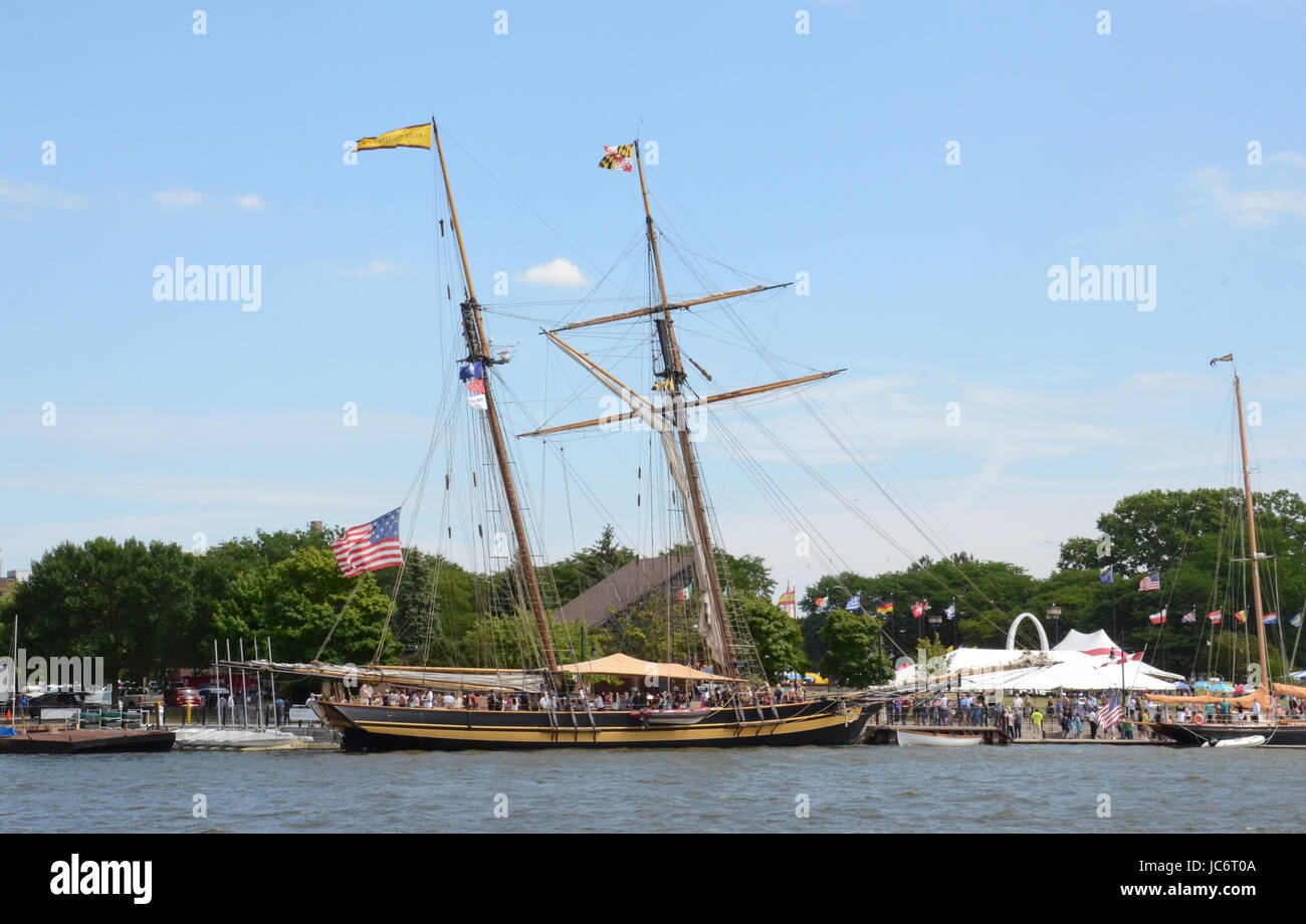 BAY CITY, MI - JULY 17: Visitors explore the Pride of Baltimore II at ...