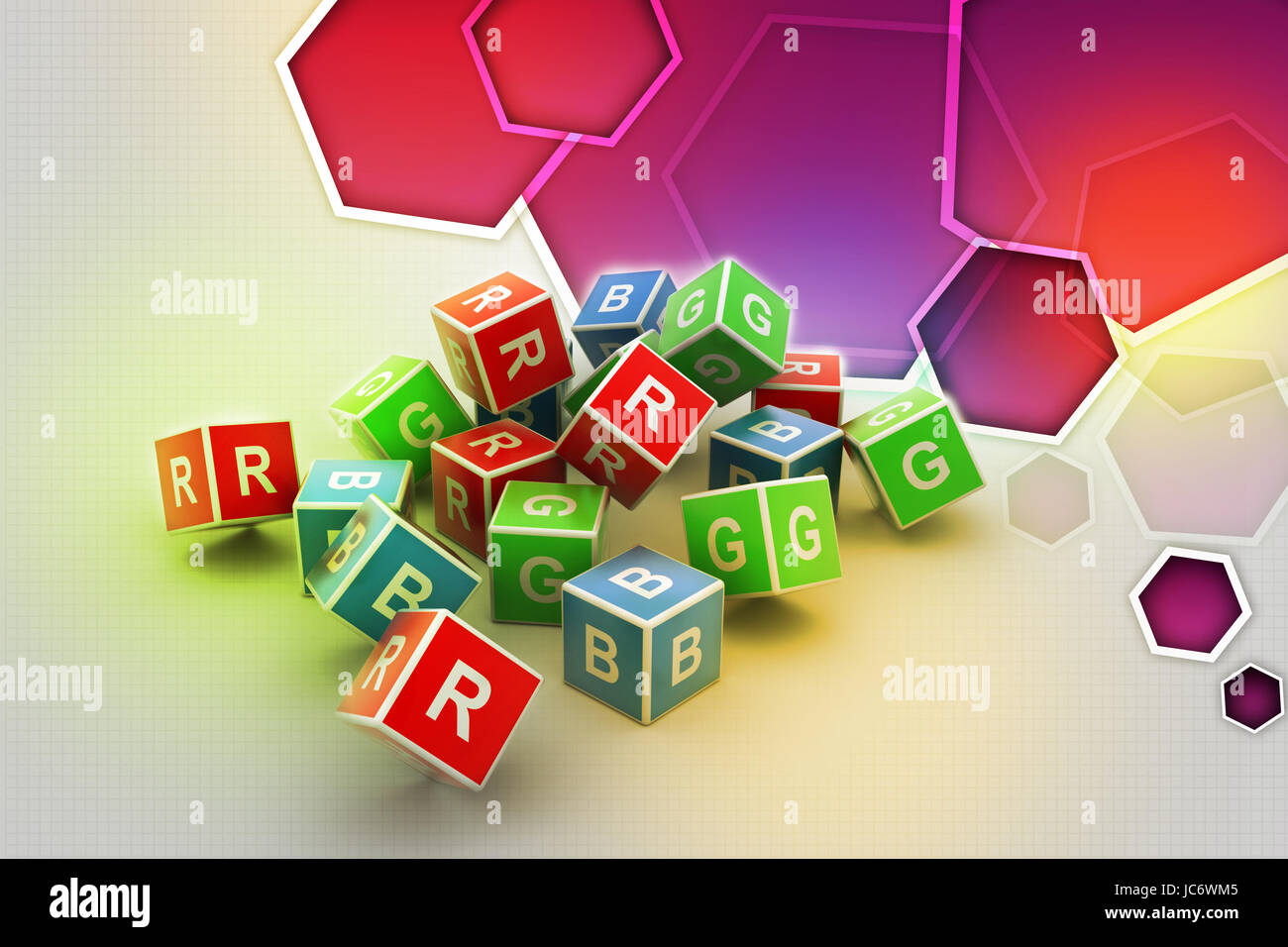 3D Colored Cube Alphabet Stock Photo - Alamy