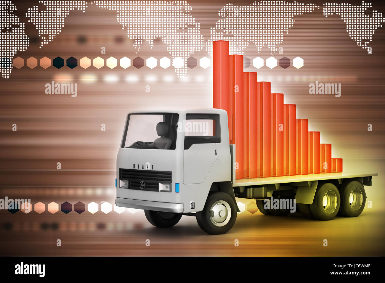 Transportation of business graph in truck Stock Photo - Alamy