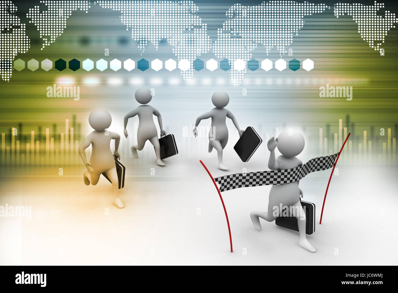 Business man reaching the finishing line Stock Photo - Alamy