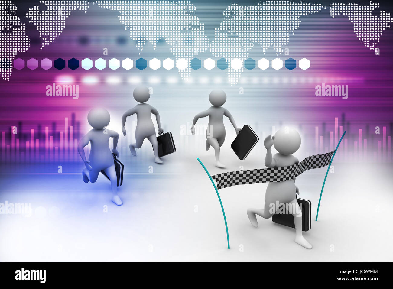 Business man reaching the finishing line Stock Photo - Alamy