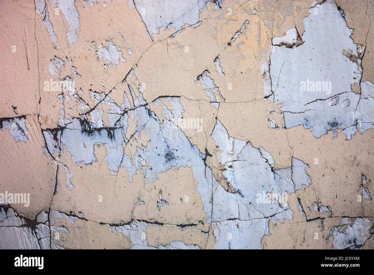 Cracked concrete surface with the remains of sandy-tan paint Stock ...
