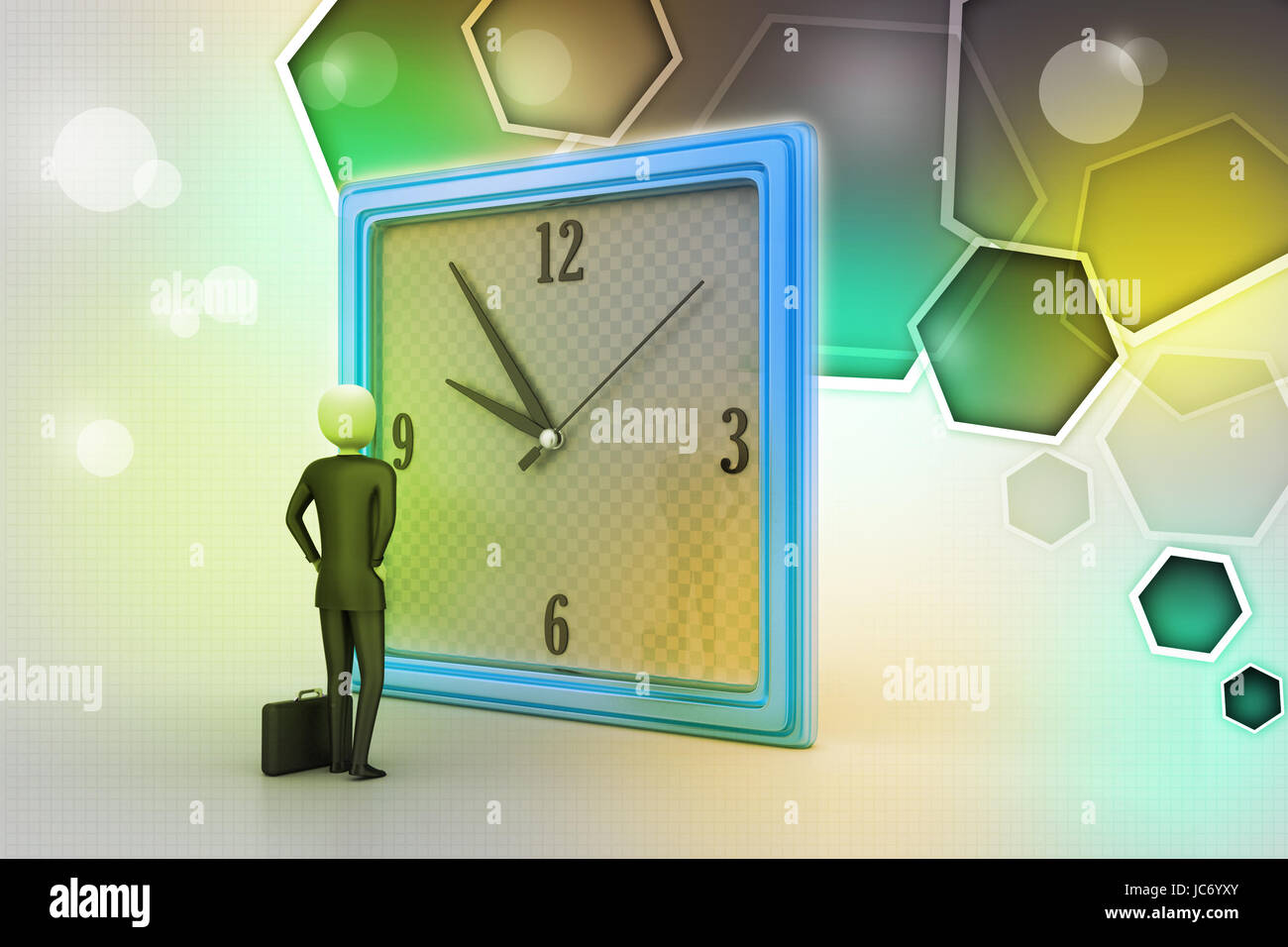 3d man watching clock hi-res stock photography and images - Alamy