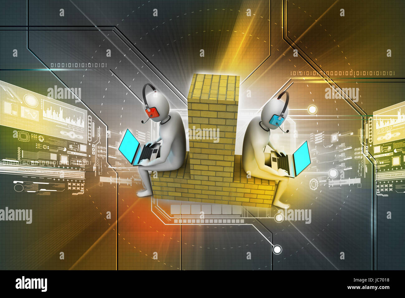 3d people working in laptop Stock Photo - Alamy