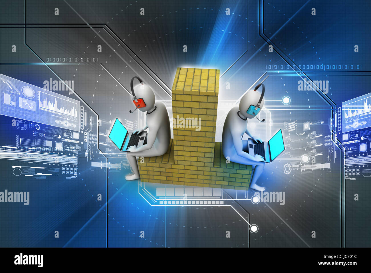 3d people working in laptop Stock Photo - Alamy