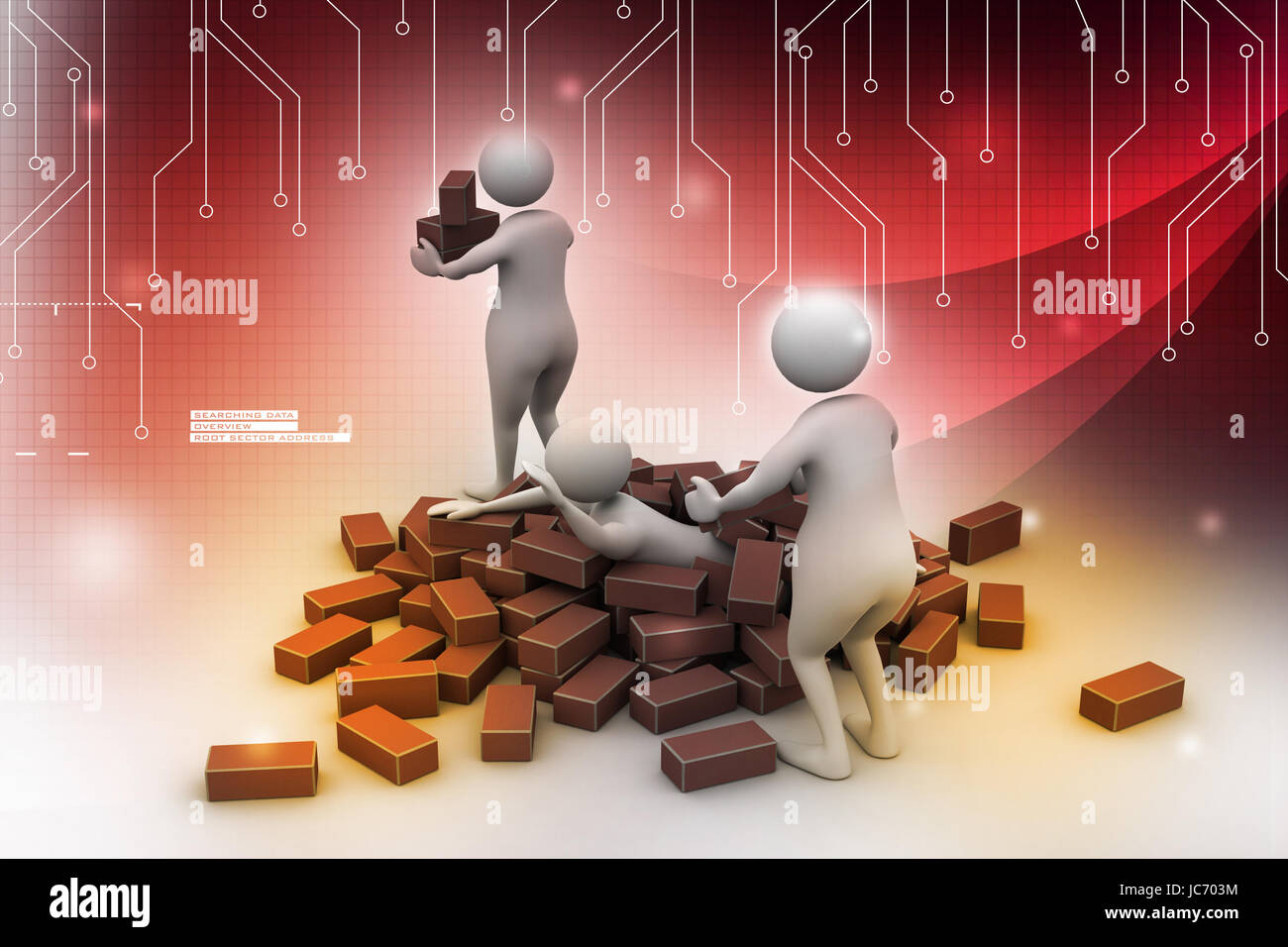 3d people helping the other man Stock Photo - Alamy