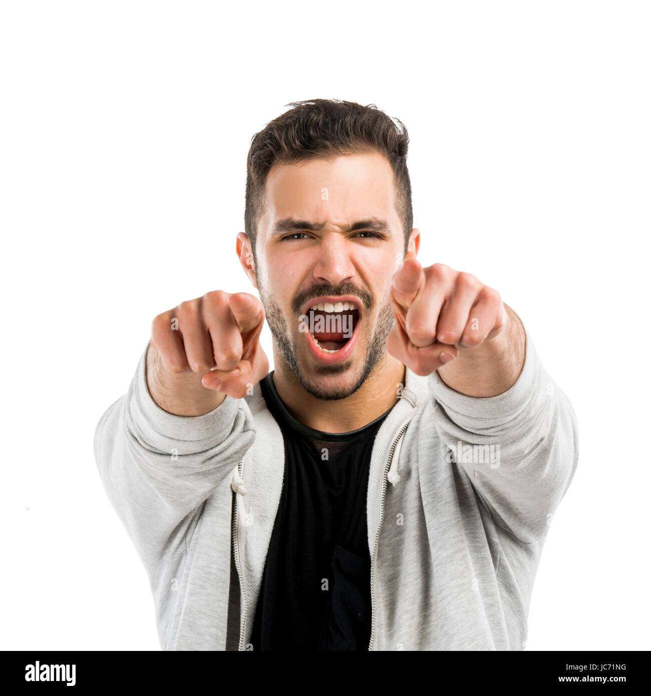 Beautiful and happy man smiling and pointing to the camera Stock Photo ...