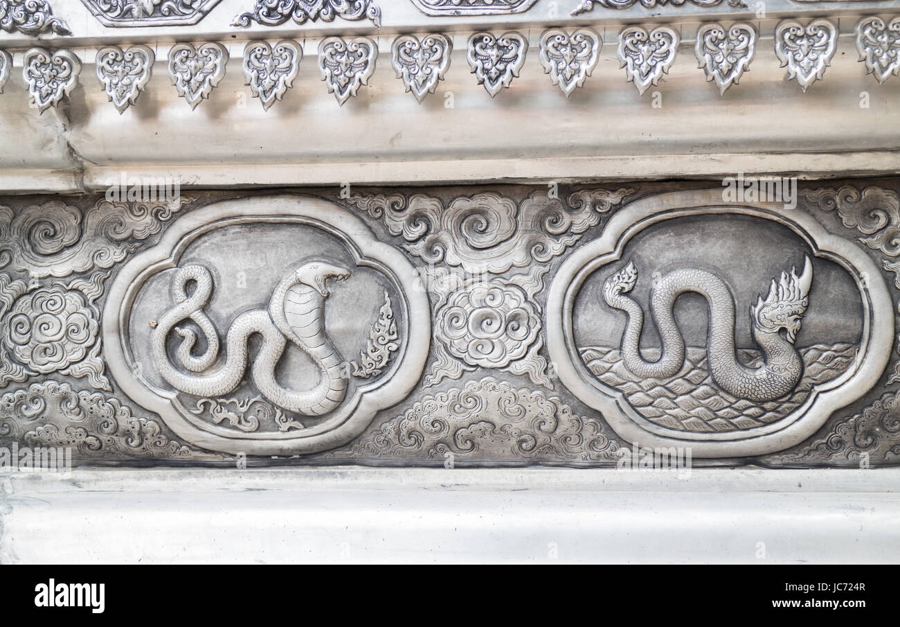 Zodiac symbol of thai traditional lanna on the wall, stock photo Stock ...