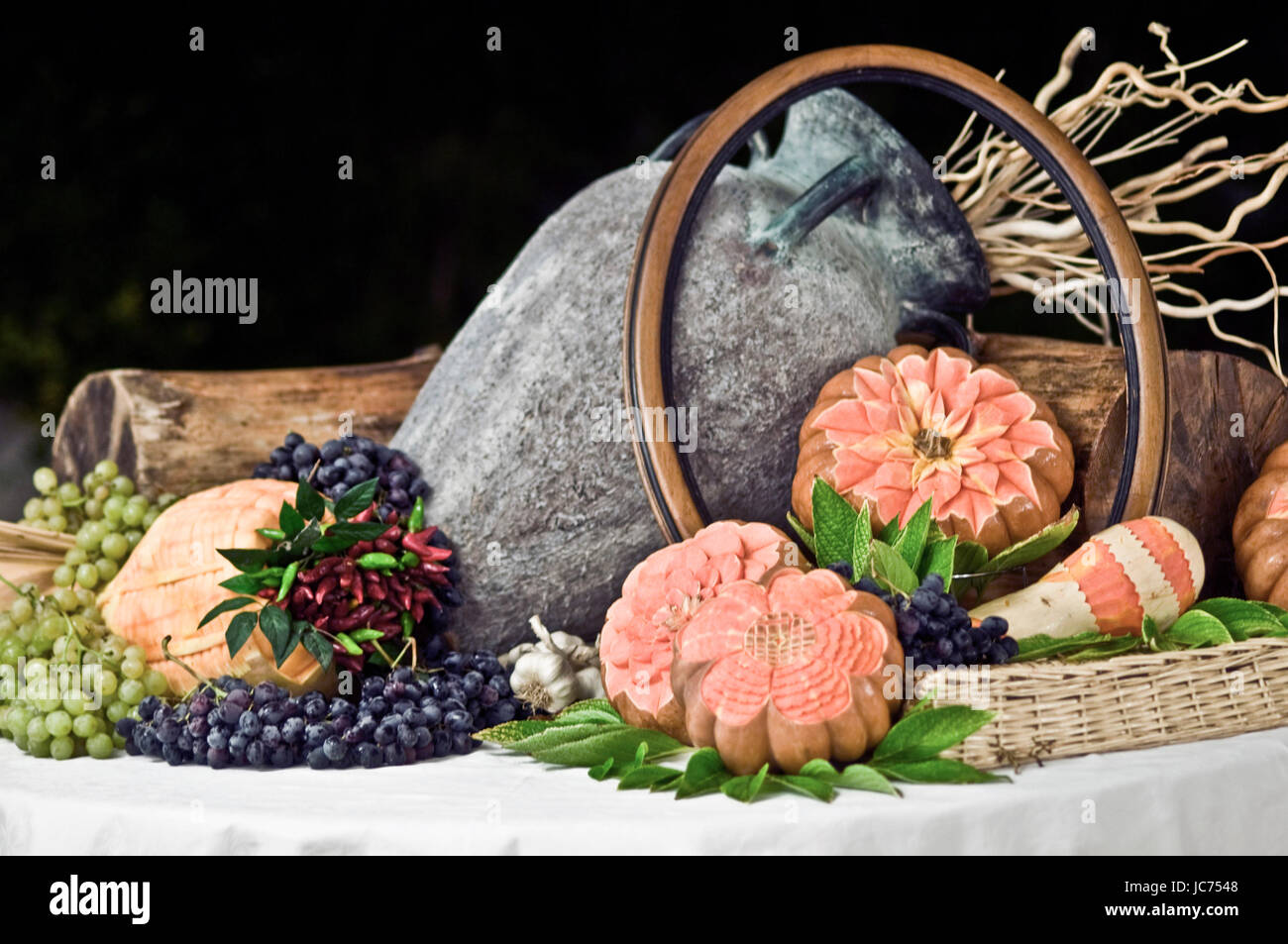 Fruit and vegetables decorations Stock Photo - Alamy