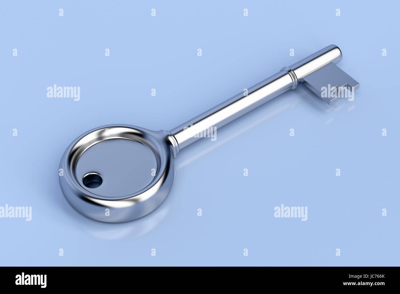 Retro key on glossy blue background Stock Photo - Alamy