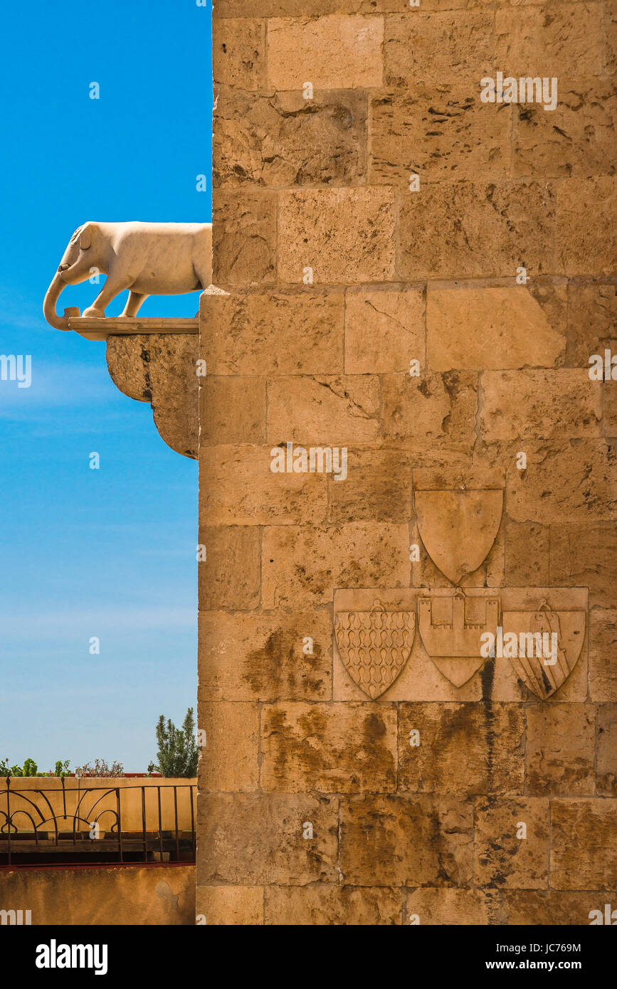 Cagliari Elephant Tower, detail of the exterior of the Torre dell ...