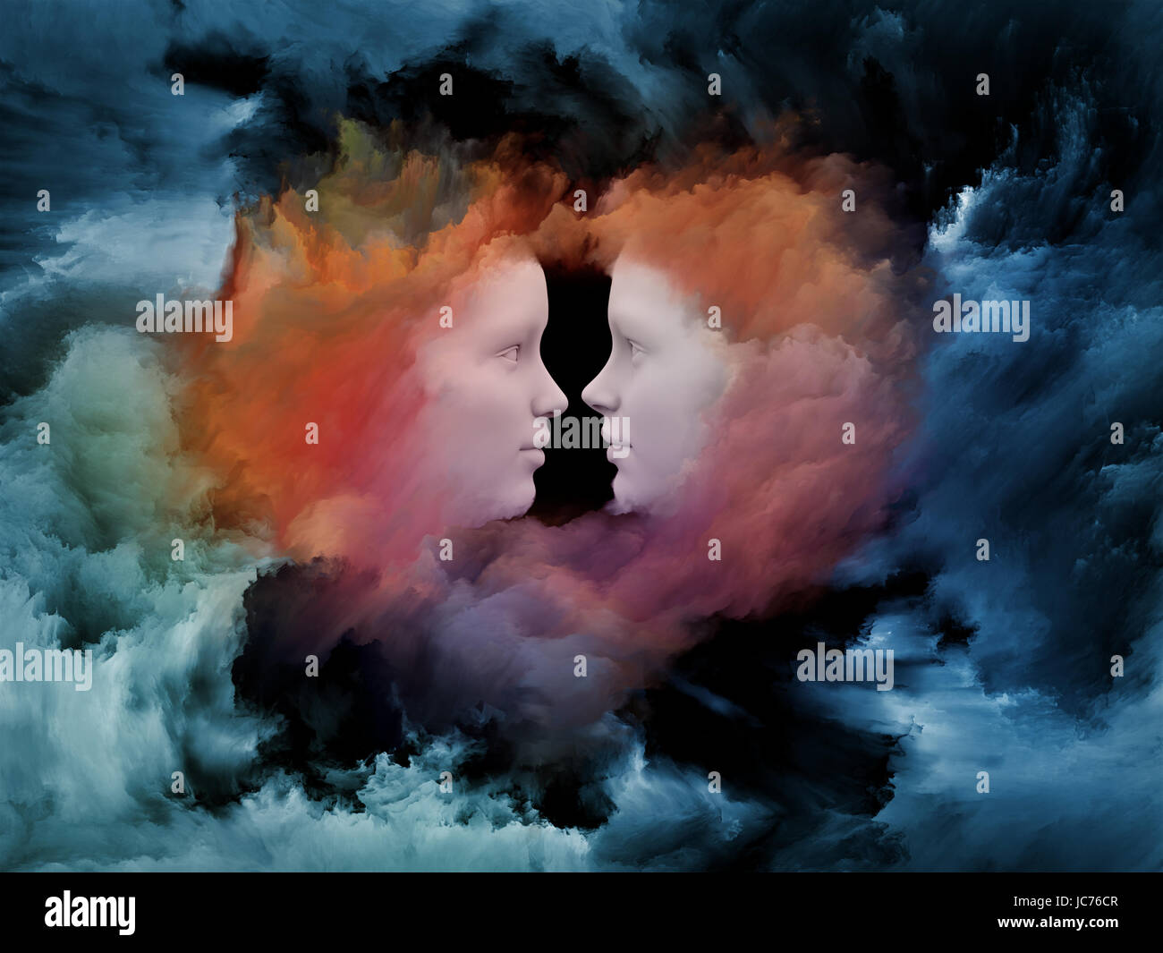 Human Dreams series. Background design of Fused human forms, fractal ...