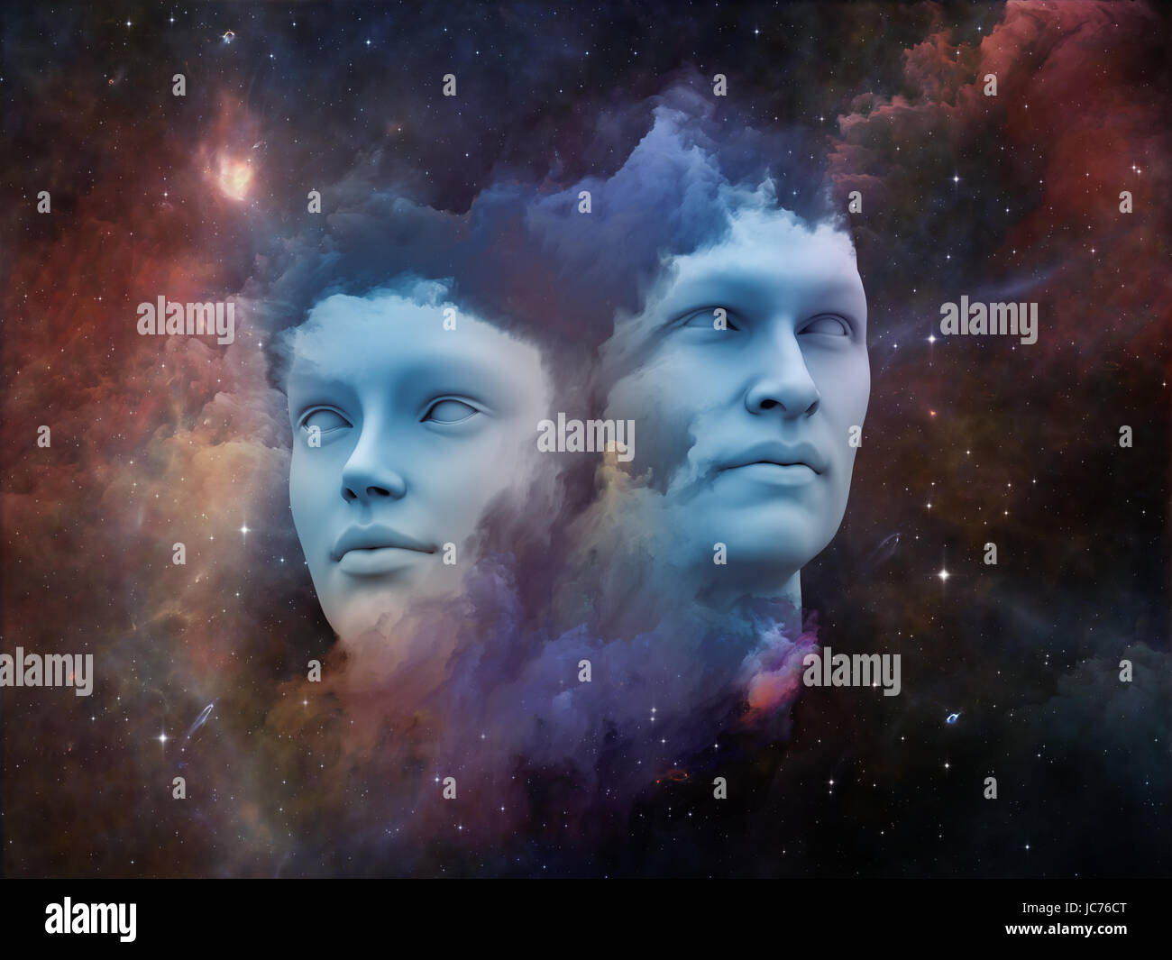 Human Dreams series. Composition of Fused human forms, fractal shapes ...