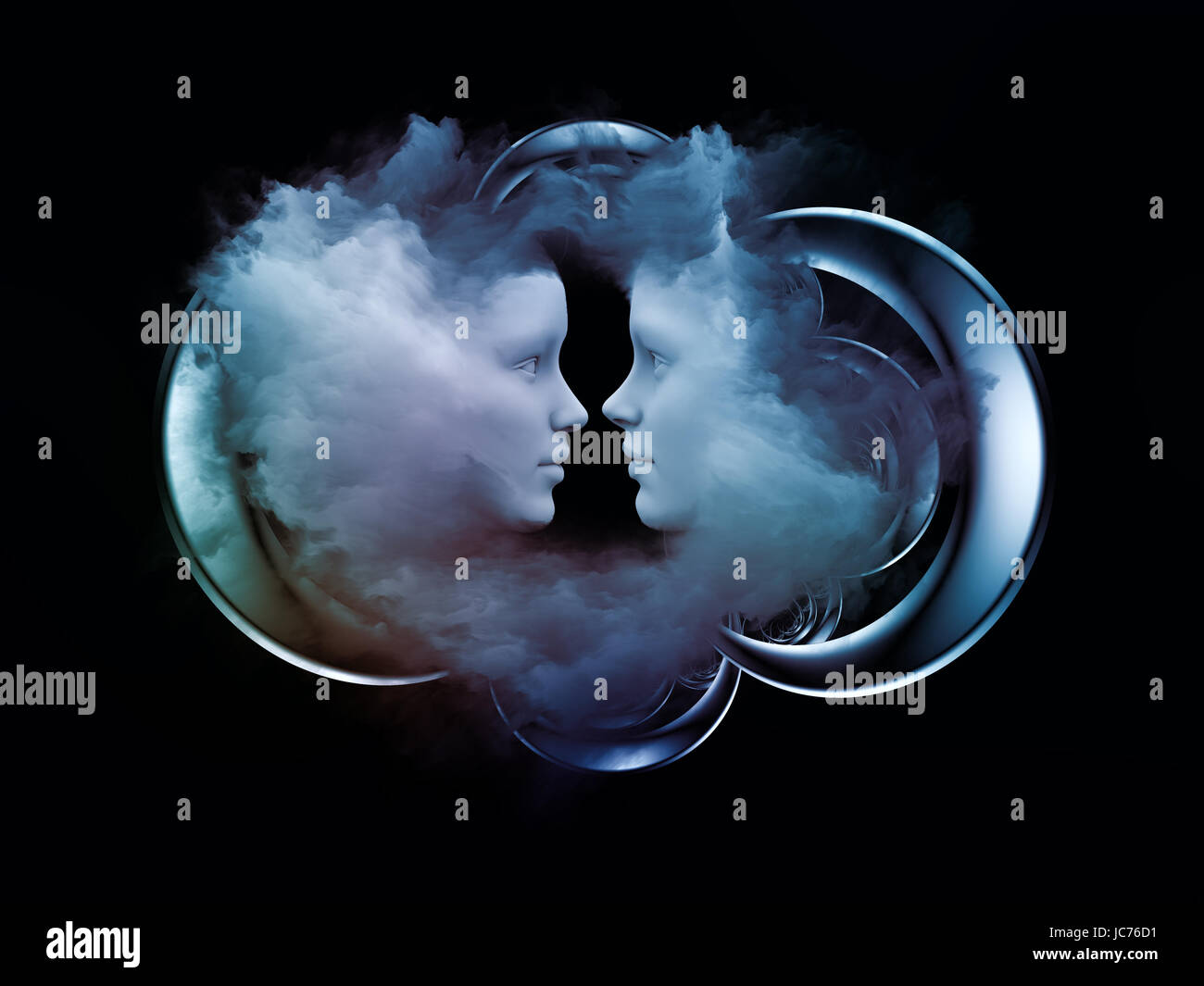 Human Dreams series. Composition of Fused human forms, fractal shapes ...