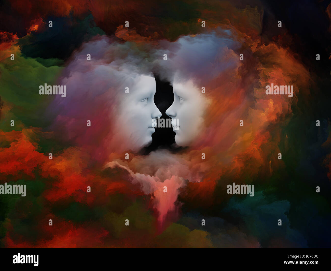 Human Dreams series. Composition of Fused human forms, fractal shapes ...