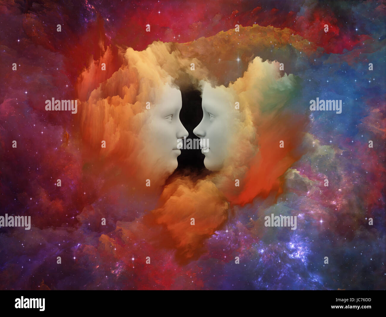 Human Dreams series. Creative arrangement of Fused human forms, fractal ...