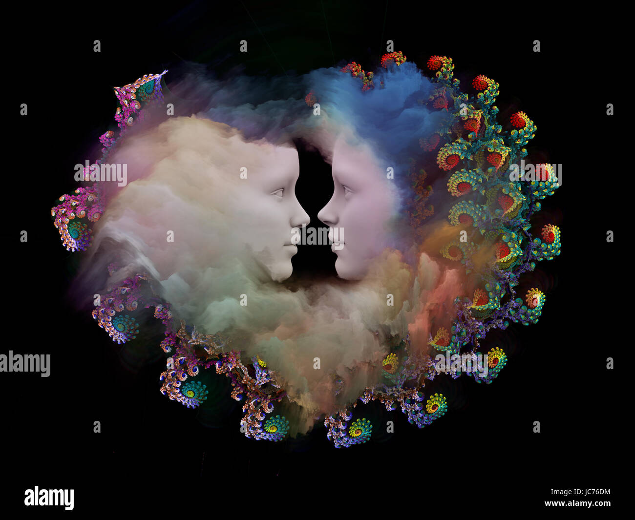 Human Dreams series. Backdrop composed of Fused human forms, fractal ...