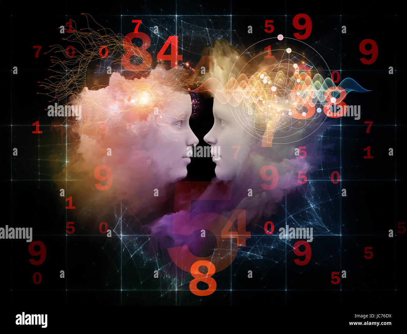 Human Dreams series. Design made of Fused human forms, fractal shapes ...