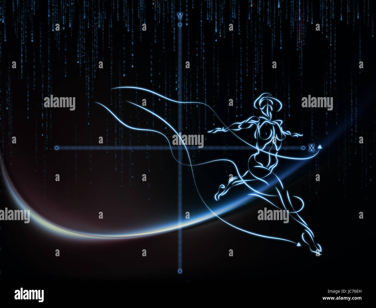 Geometry of Man series. Background design of Human line drawing, math ...