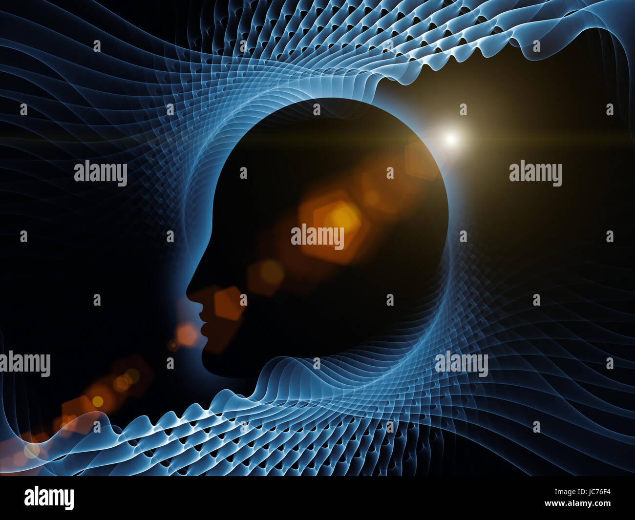 Mind Geometry series. Background design of Human profile, math and ...