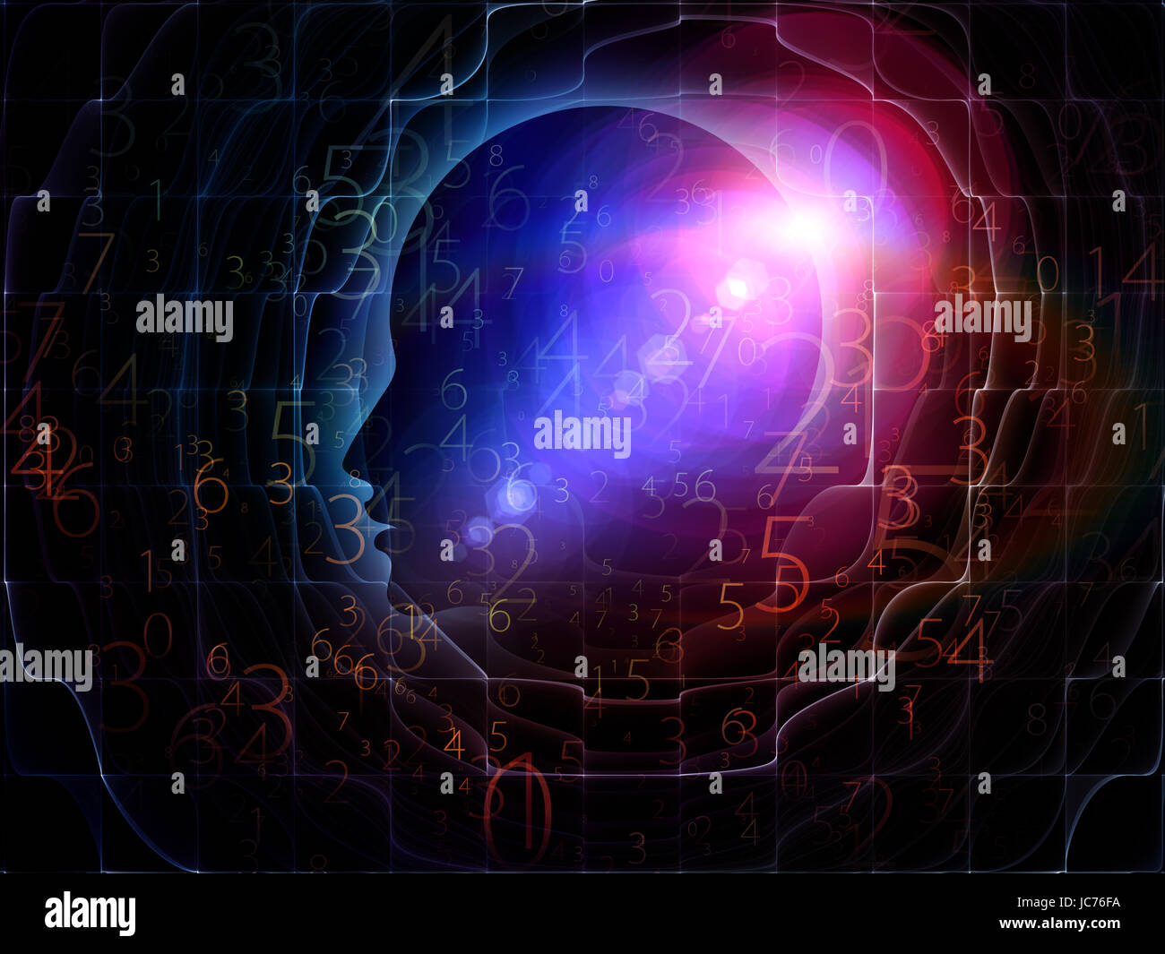 Mind Geometry series. Composition of Human profile, math and design ...