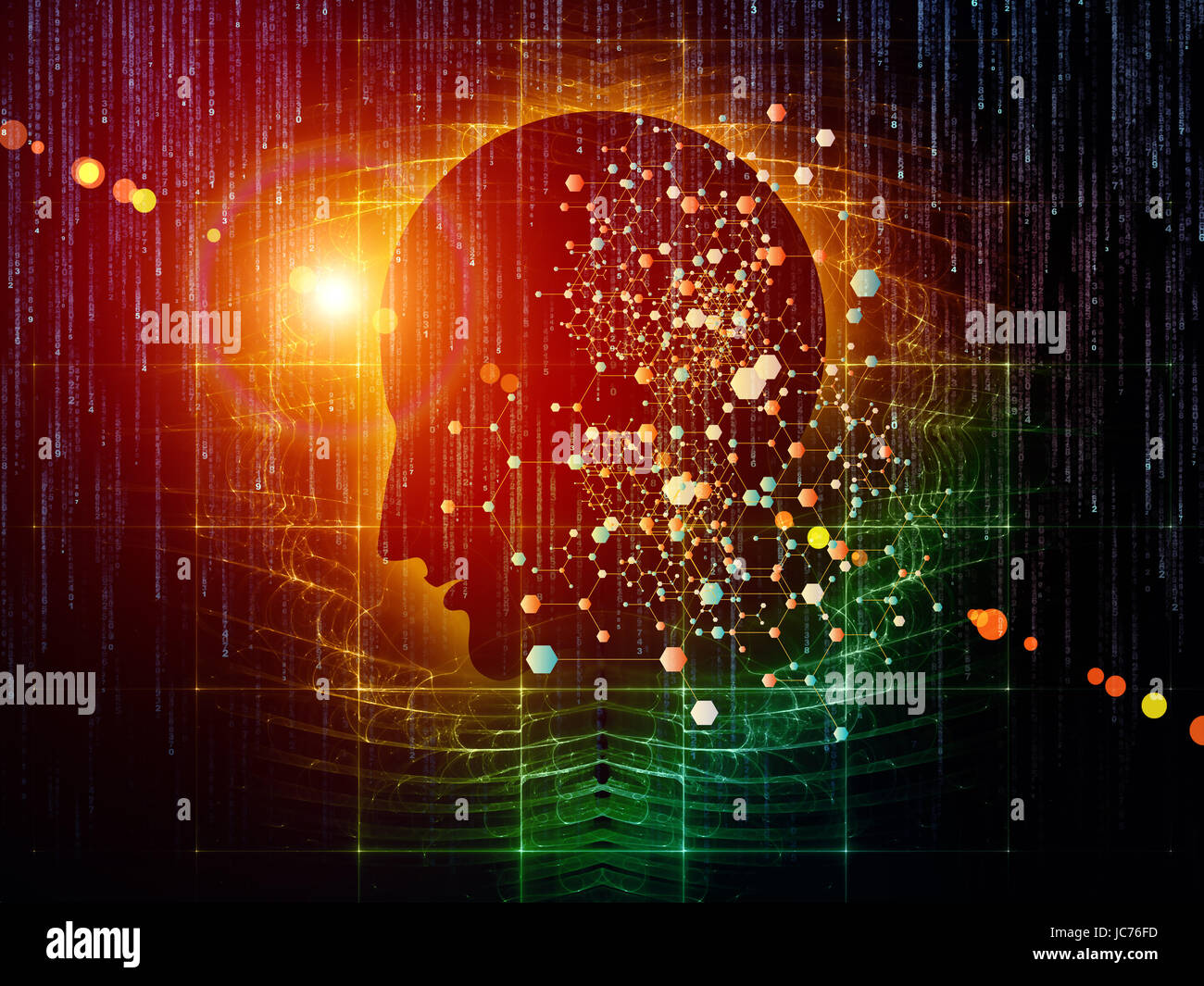 Mind Geometry series. Visually pleasing composition of Human profile ...