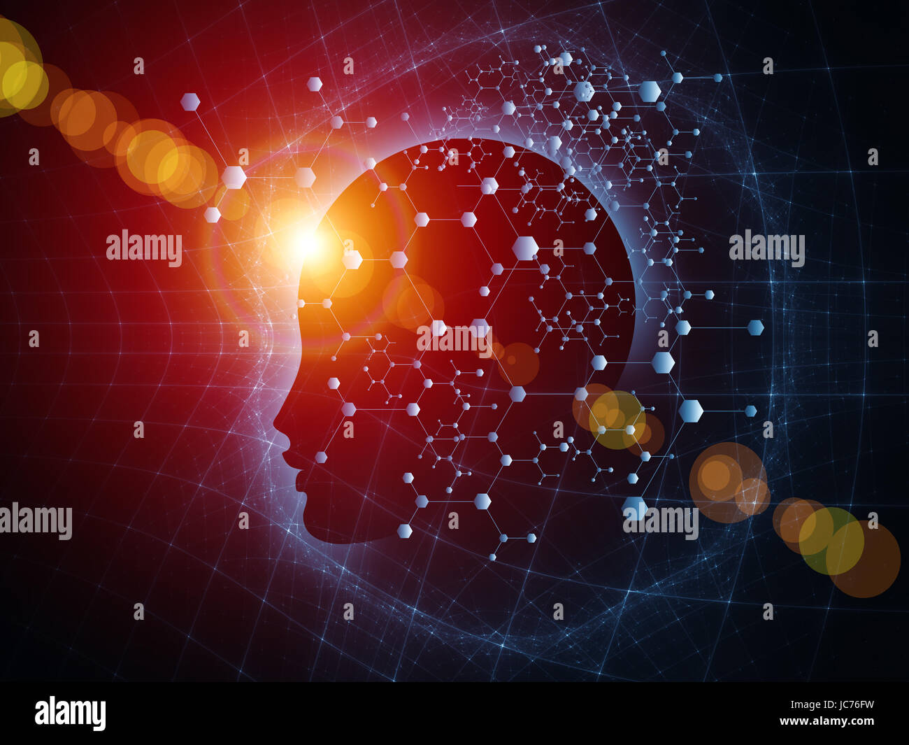 Mind Geometry series. Arrangement of Human profile, math and design ...