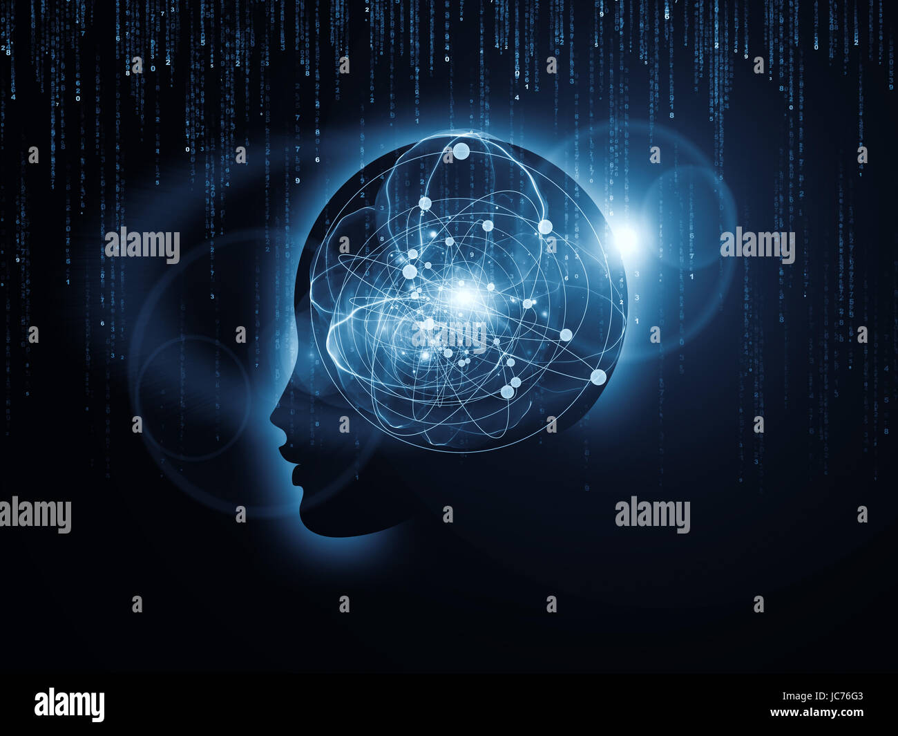 Mind Geometry series. Background design of Human profile, math and ...