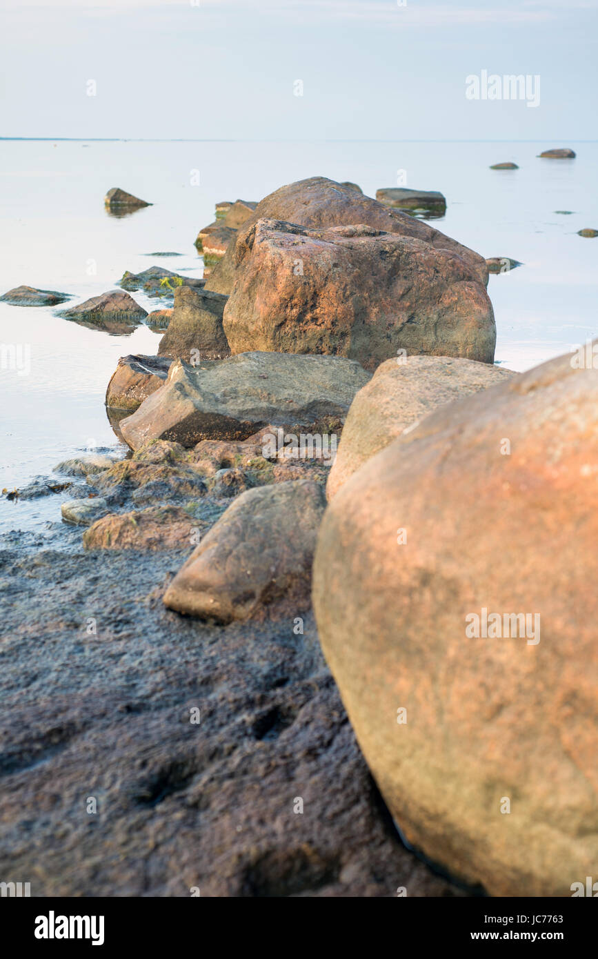 Beautiful landscape of rocks in The Baltic Sea, vertical Stock Photo ...