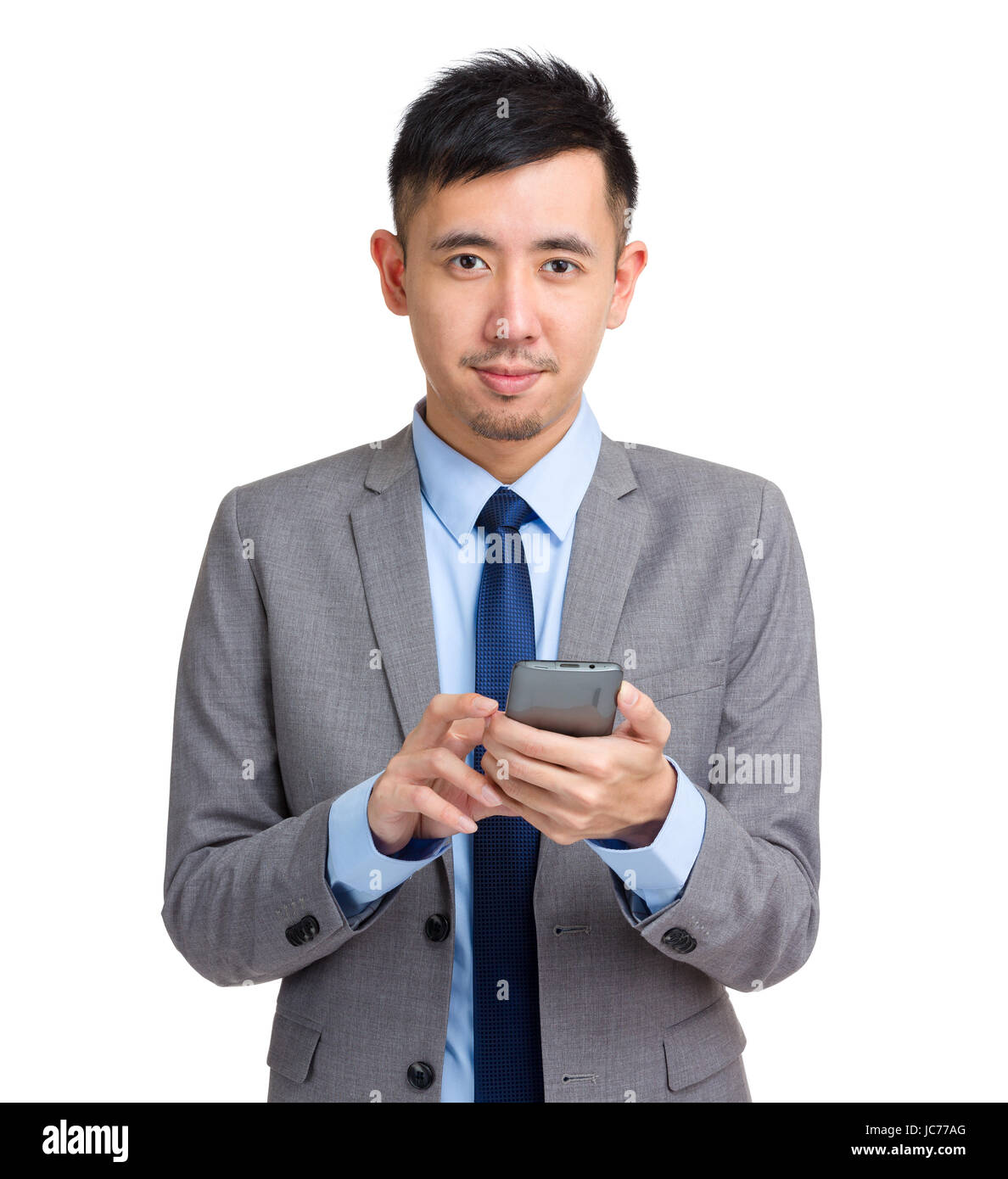 Businessman use cellphone Stock Photo - Alamy