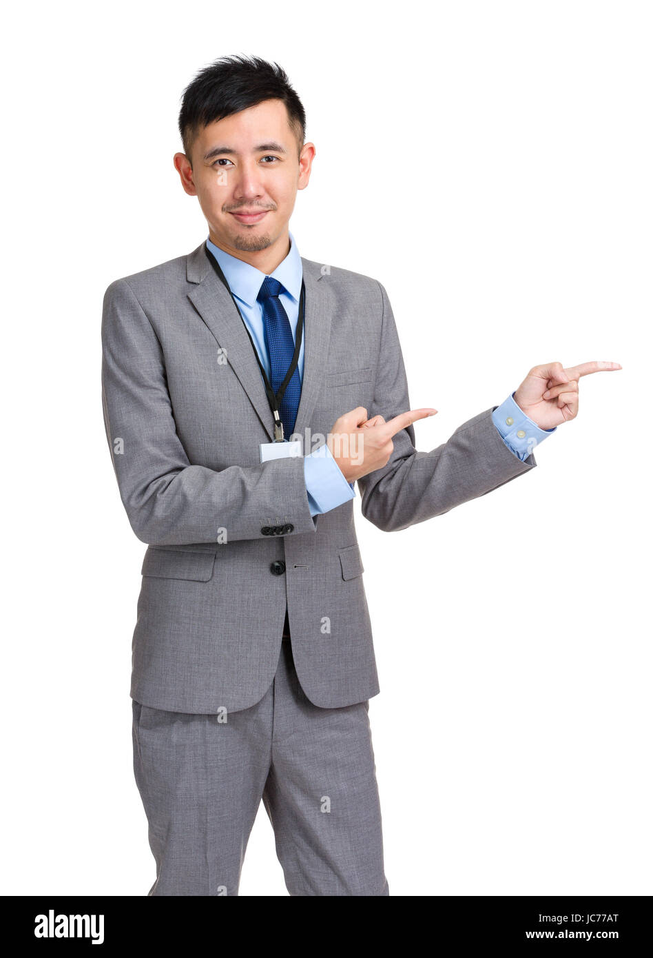 Asian business man with finger up Stock Photo - Alamy