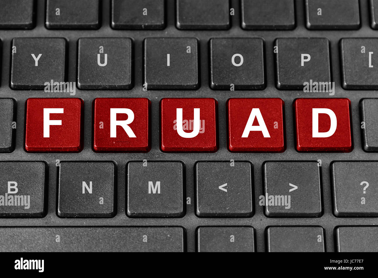 fraud red word on keyboard, Criminal Word Concept Stock Photo - Alamy