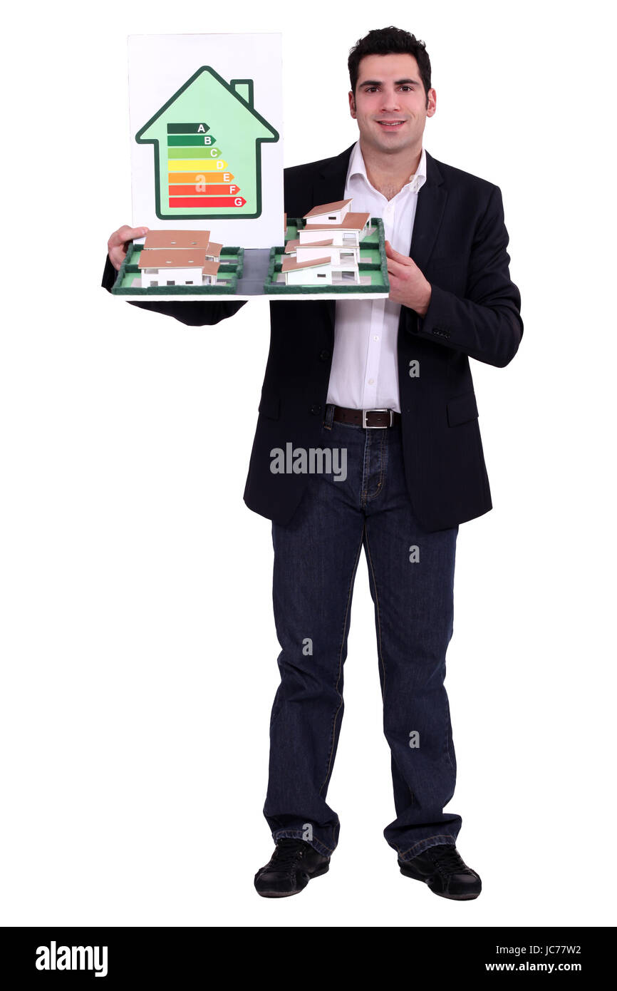 Architect presenting his model Stock Photo - Alamy