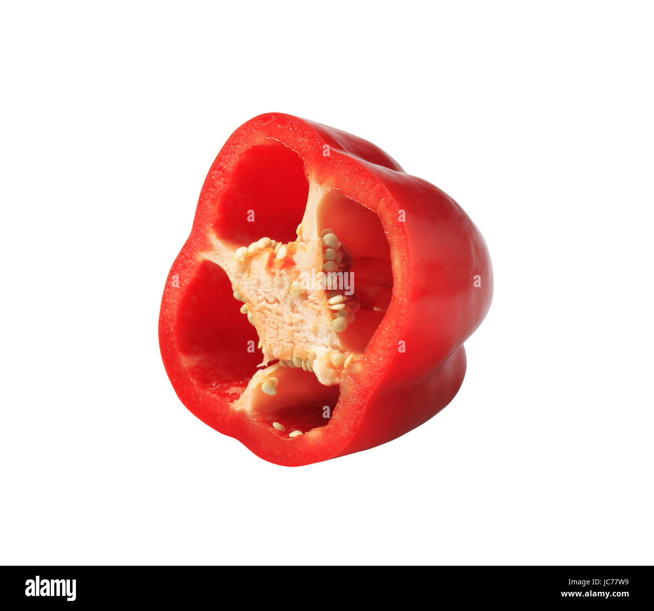 Cross section of red bell pepper - studio Stock Photo - Alamy