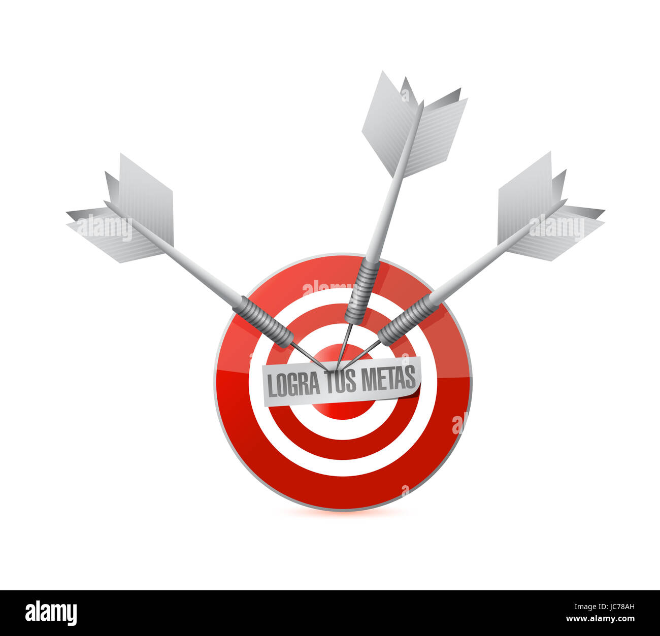 achieve your goals target bullseye in Spanish . Illustration design ...