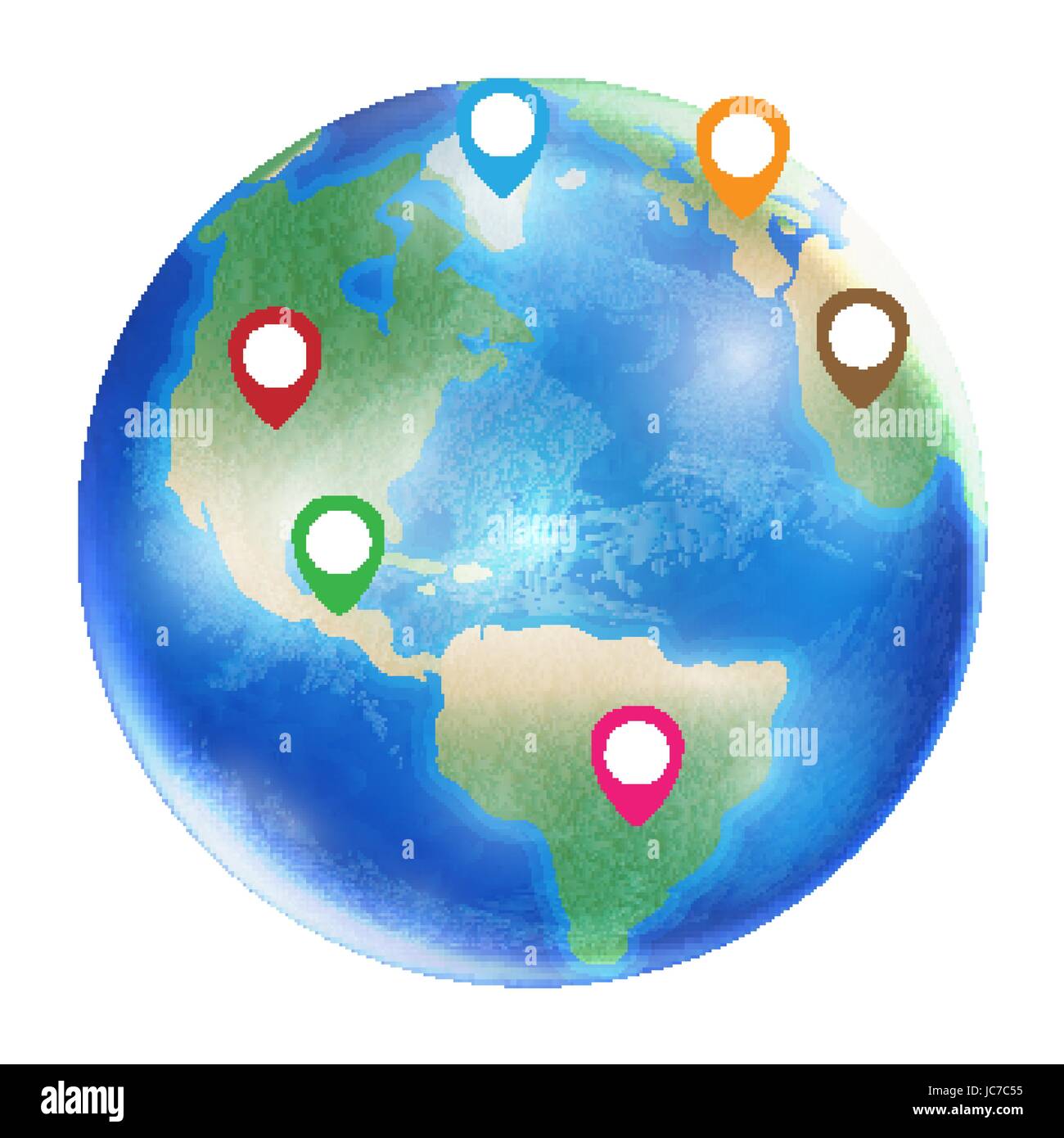 Geolocation icon on blue Stock Vector Images - Alamy
