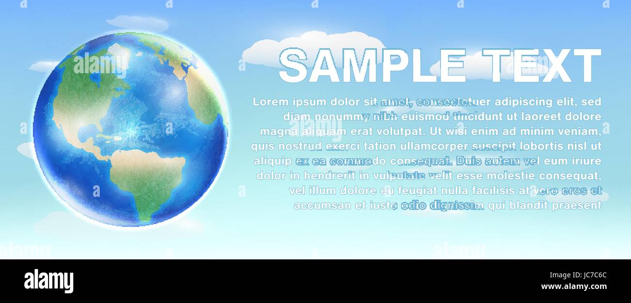 planet earth globe on a sky background Stock Vector Image & Art - Alamy